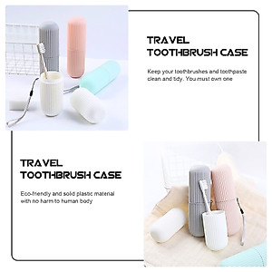 ULTNICE 3pcs Camping Toothbrush Case Portable Toothbrush Cup Bathroom Toothbrush Cup Capsule Case Tooth Brush Toothbrush Holder Toothbrush Cover Toothpaste Toiletry Set Travel