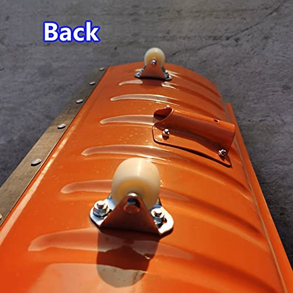 LixliXon 22.44”Snow Pusher with Wheels, Snow Shovel Pusher, Stainless Steel Snow Shovel Head with Pulleys, for Snow Removal, for Driveway Garden Pavement Driveway Barn(Size:A)