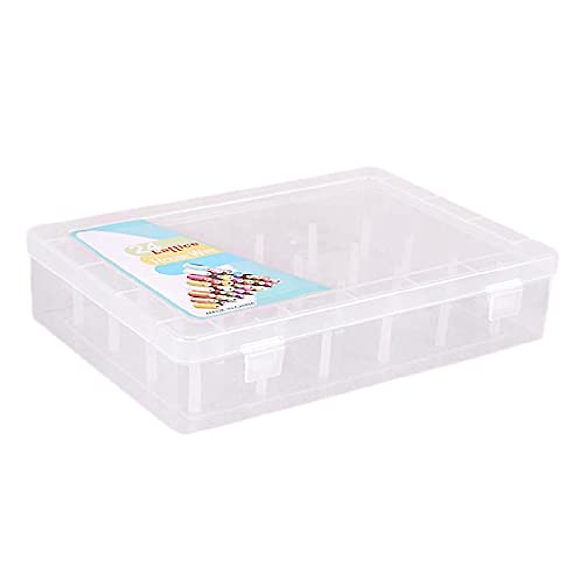 Harilla Large, Thread Storage Box with 24 Spools, Sewing Bobbins Organizer, Sewing Tread Container