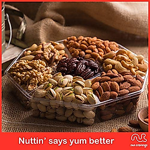 Easter Mixed Nuts Gift Basket in Red Gold Box (7 Assortments) Gourmet Food Bouquet Arrangement Platter, Birthday Care Package, Healthy Kosher Snack Tray, Adults Men Women