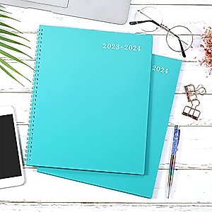 Monthly Planner 2023-2024 - 2023-2024 Monthly Planner from Jul. 2023 to Dec. 2024, 8.5" x 11", 18-Month Planner with Tabs, Pocket, Label, Contacts and Passwords, Twin-Wire Binding, 3 Pack - Teal by Artfan
