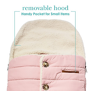 JJ Cole Bundle Me Winter Toddler Car Seat Cover and Bunting Bag - Urban - Weather Resistant Baby Carrier Cover - Stroller Accessories and Winter Baby Essentials - Blush Pink