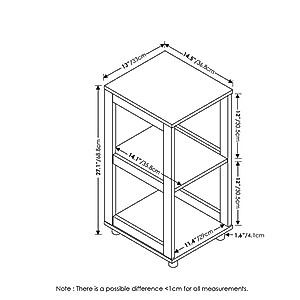 Furinno Romain 2-Tier Tall End Table, French Oak