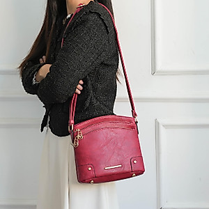 MKF Collection Crossbody Bag for Women, Designer Crossover Lady Shoulderbag Messenger