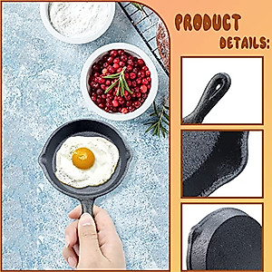 GothaBach Mini Cast Iron Skillet, Pre Seasoned Small Cast Iron Skillet for Baked Cookie, Brownie, Egg Cakes (4'')