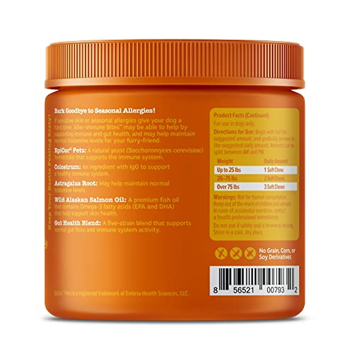 Zesty Paws Allergy Immune Supplement for Dogs - with Omega 3 Salmon Fish Oil & EpiCor Pets + Probiotics for Seasonal Allergies - Peanut Butter