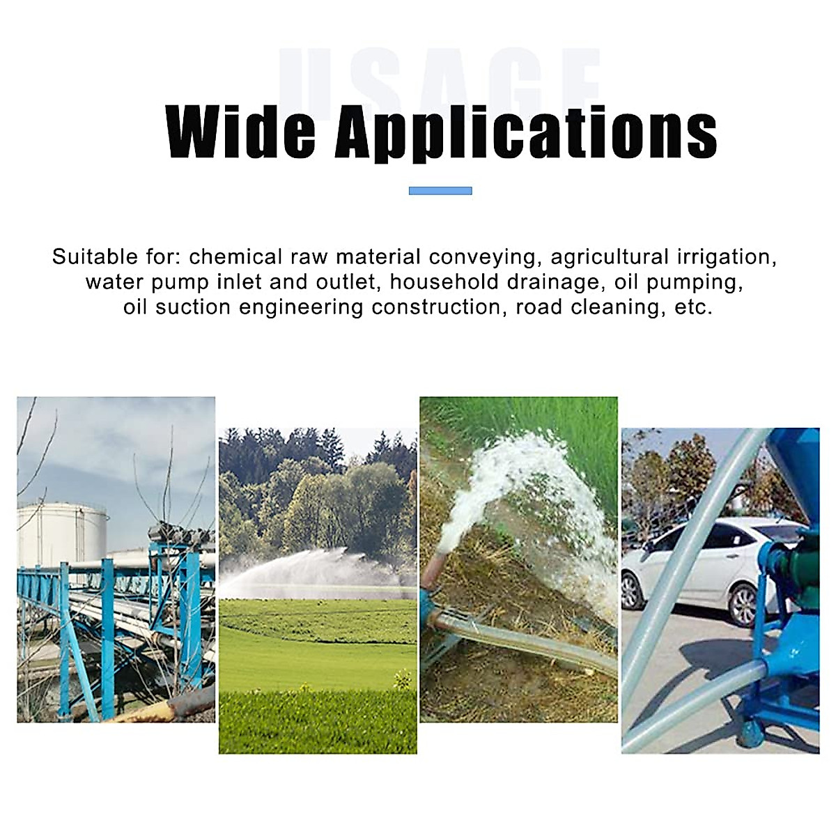 QuQuyi 3/4 Inch ID x 1 Inch OD Heavy-Duty Steel Wire Suction PVC Flexible Tubing High Pressure UV Chemical Resistant Thick Vinyl Hose Tube, 3.3 FT