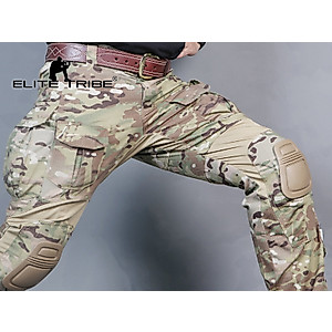 Elite Tribe Airsoft bdu Tactical Uniform Combat Gen3 Suit Shirt Pants (Multicam, Medium)