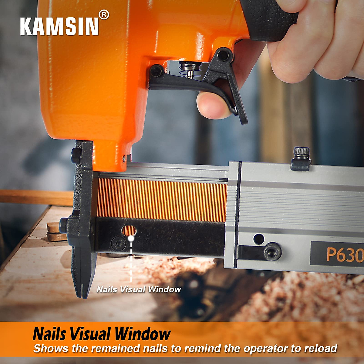 P630 Pin Nailer with 9,000PCS Stainless Steel 1/2" Pin Nails, 23 Gauge 3/8 Inch to 1-3/16 Inch Pneumatic Micro Pin Nail Gun with Safety Trigger