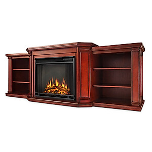 Valmont Media Electric Fireplace in Dark Mahogany by Real Flame