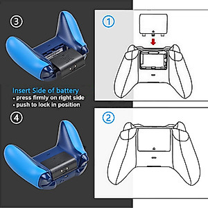 Batmax 2X Micro USB-Output 1100mAh Battery Packs for Xbox One Xbox One S Xbox One X Xbox One Elite Wireless Controllers Rechargeable Ni-MH Not fits for Xbox Series X/S 2020 + 2-in-1 USB Cable (Black)
