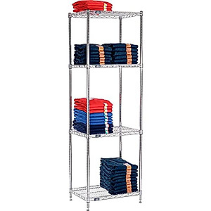 Nexel 18" x 30" x 74", 4 Tier Adjustable Wire Shelving Unit, NSF Listed Commercial Storage Rack, Chrome Finish, leveling feet