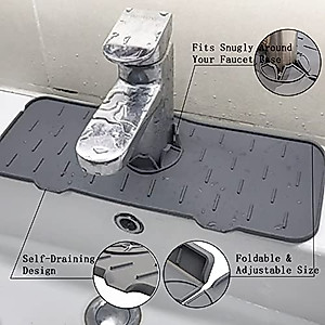 2 Pack Silicone Faucet Handle Drip Catcher Tray, Kitchen Guard Silicone, Kitchen Guard for Faucet, Sink Splash Guard for Kitchen Bathroom, Silicone Sink Faucet Splash Guard