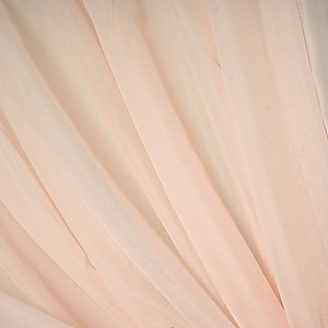 BalsaCircle 10 feet x 10 feet Blush Sheer Voile Backdrop Drapes Curtains 2 Panels 5x10 ft - Wedding Ceremony Party Home Decorations