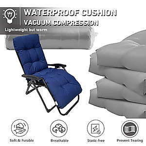 Shapeazy Chaise Lounge Chair Cushions 65inch Long Bench Cushion for Outdoor Furniture,Outdoor Padded Recliner Chair Cushion Non-Slip Back Elastic Sleeve (Black)