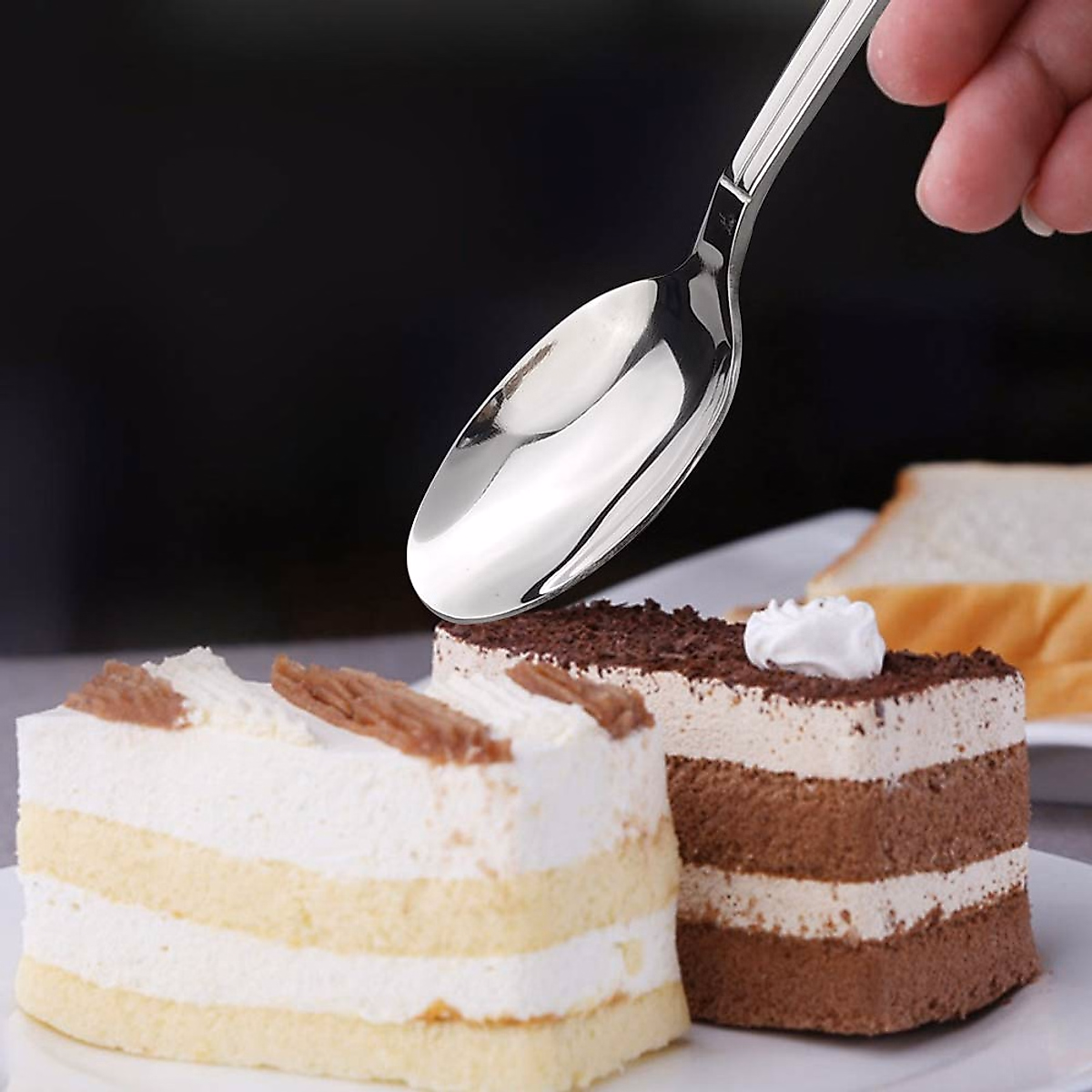 Lesbin Stainless Steel Flatware Dessert Spoon, Set of 12