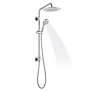PULSE ShowerSpas 1088-CH SeaBreeze II Shower System with 8" Rain Showerhead, Slide Bar and Multi-Function Hand Shower, Polished Chrome