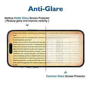 Mothca Matte Glass Screen Protector for iPhone 14 Pro Max Anti-Glare & Anti-Fingerprint Tempered Glass Clear Film Full Screen Case Friendly Bubble Free for iPhone14 Pro Max 6.7inch 2022 Smooth as Silk