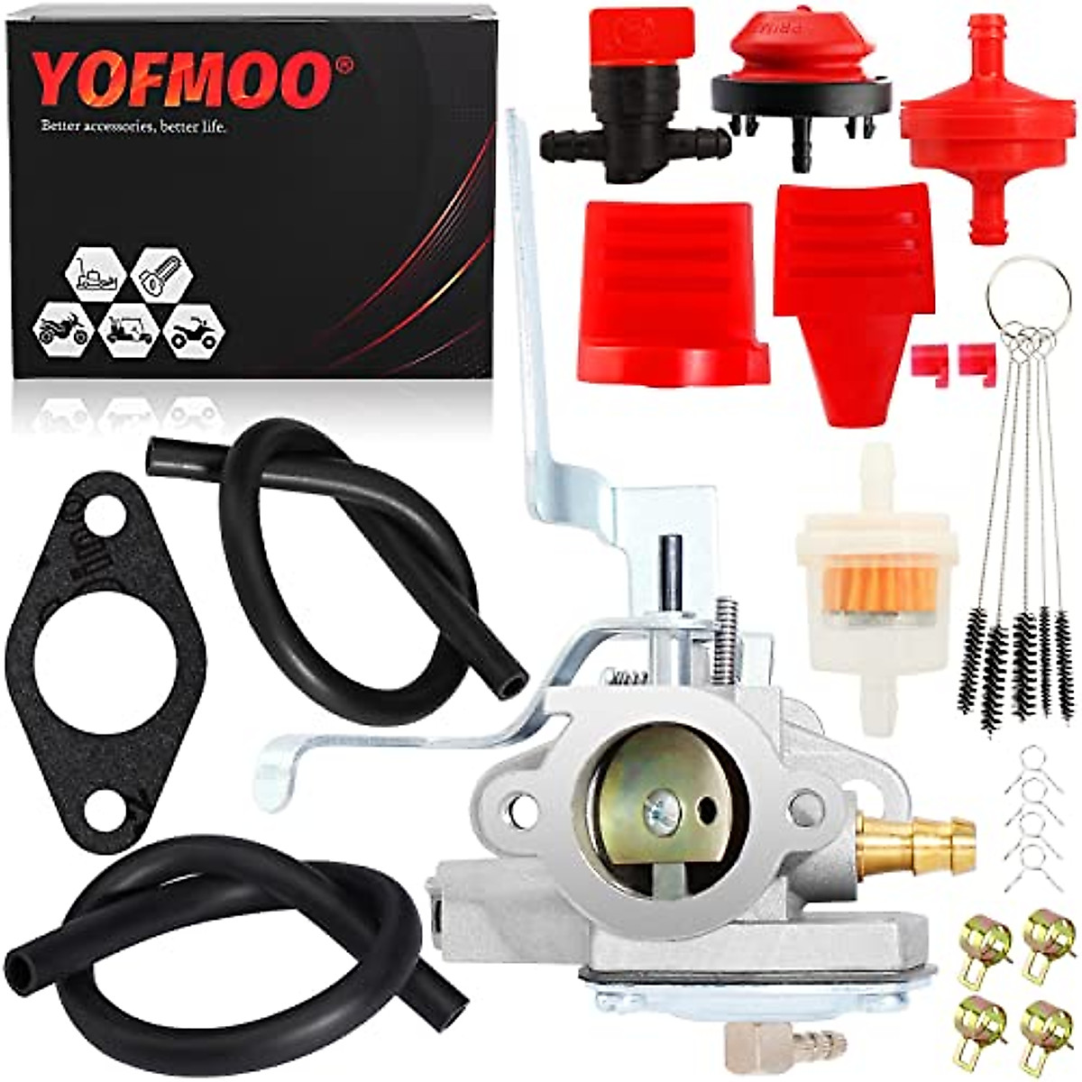 YOFMOO Carburetor Kit Compatible for Tecumseh 640263 640290 631720A 631720B AV520 TV085XA 3HP 2-Cycle Vertical Engine Carb