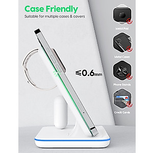 Wireless Charging Station, 2023 Upgraded 3 in 1 Wireless Charger Stand with Breathing Indicator Compatible with iPhone 14/13/12/11 Pro/XS, AirPods 3/2/1/pro 2, iWatch Series 8/7/6/5/4/3/Ultra