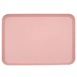 Fast Food Trays 10x14 Wheat Straw, Rectangular Serving Platter, Lunch Dinner Tray, Cafeteria Trays for Appetizer Snack Cafe Tea Outdoor Party, Dishwasher Safe (Pink)