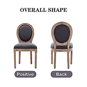 Nrizc French Country Dining Chairs Set of 4, Farmhouse Dining Chairs, Wood Round Back Dining Room Chair, for Dining Room/Living Room/Bedroom