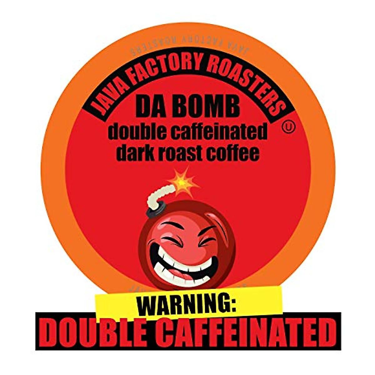 Java Factory High Caffeine Coffee Pods, Da Bomb Dark Roast, 40 Count - Compatible with K Cup Brewers 2.0, Extra Caffeine for a Strong Start to Your Day