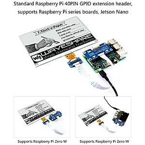 waveshare 7.5inch E-Ink Display HAT,800x480 Pixel Black,White Two-Color SPI Interface E-Paper Screen LCD for Raspberry Pi 4B/3B+/3B/2B/Zero/Zero W/Zero WH and Jetson Nano no/Ard/Nucleo