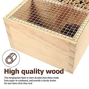 Happyyami Mason Bee House Bee Hive Attracts Peaceful Bee Pollinators to Garden Productivity for Bees Butterflies and Ladybugs