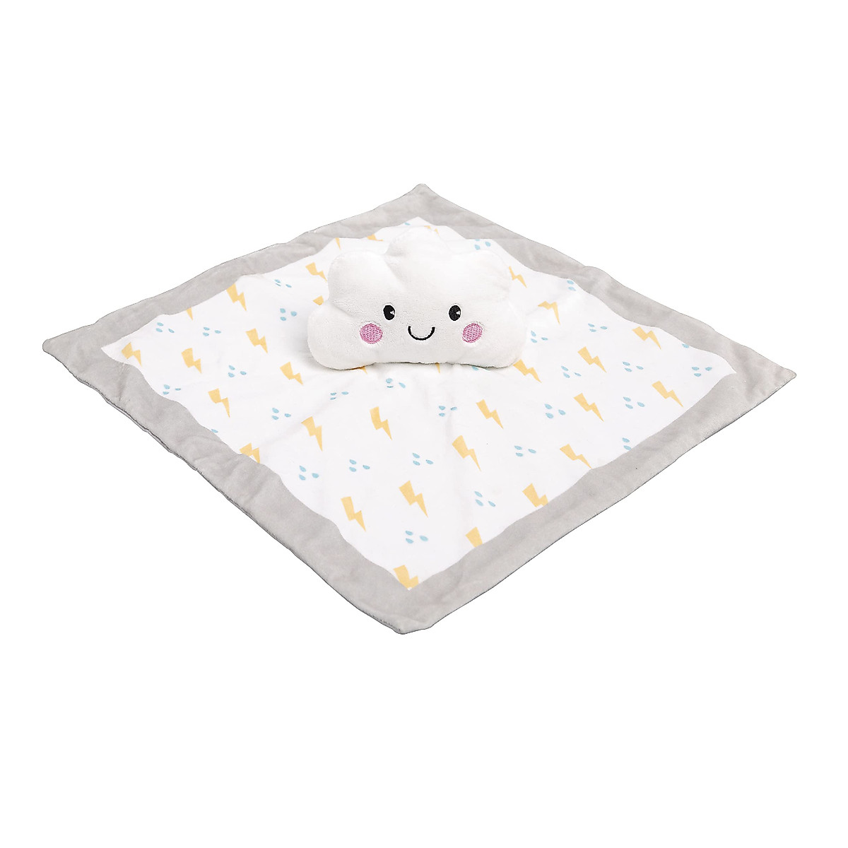 Pearhead Soft Cloud Lovey Snuggle Blanket, Newborn Infant and Toddler Security Toy, Stuffed Animal Plush Lovie for Baby Girl or Boy, White and Gray