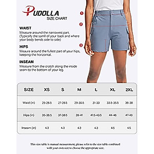 Pudolla Women's Golf Hiking Shorts 4.5" Quick Dry Summer Shorts for Women Work Travel Walk Outdoor with Pockets(Dark Grey XX-Large)