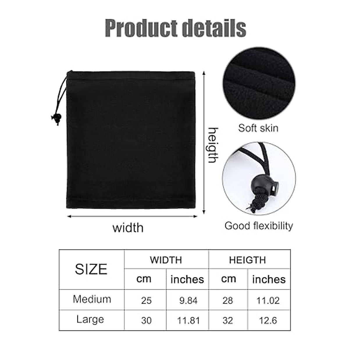 4 Pieces Winter Neck Warmers Fleece Gaiter Windproof Face Covering (Coffee, Black, Light Grey, Army Green,Medium)