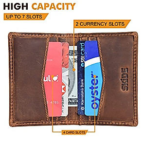 SKiDE Small Wallet for men | Minimalist Wallet & Cardholder wallet | Slim wallets for Men & Thin Bifold RFID Blocking Wallet | Front Pocket Wallet (CH2BDY) (Hunter Tan)