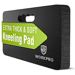 WORKPRO Extra Thick Kneeling Pad, Soft Foam Cushioning for Knee, Large Foam Kneeler Mat for Gardening, Bathing Baby, Workout Supplies, 17.5 x 11 x 1.5 in, Black