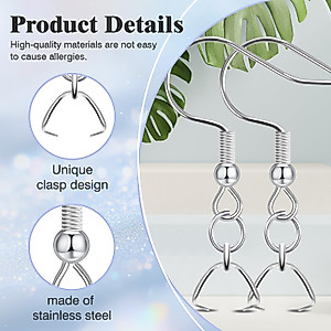 Earring Hooks 50PCS/25Pairs, Stainless Steel Ear Wires Fish Hooks, Hypo-allergenic Jewelry Findings Parts for DIY Jewelry Making