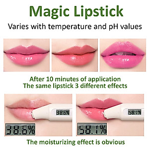 4 Pack Aloe Vera Lipstick,Long Wear Nourishing Lip stick,Waterproof Moisturizing Color Changing Lip Balm Lipstick,Lip Gloss,Magic Temp Color Change Matte Lip Gloss Makeup