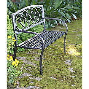 Celtic Knot Garden Bench Black Aluminum Backed