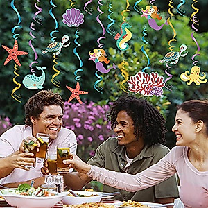 DmHirmg OceanHangingSwirl Decoration, OceanSwirl Decorations Hanging SwirlSpiral Decorations of OceanThemed, Under the Seas HangingSwirl Decorations OceanAnimals Parties Supplies