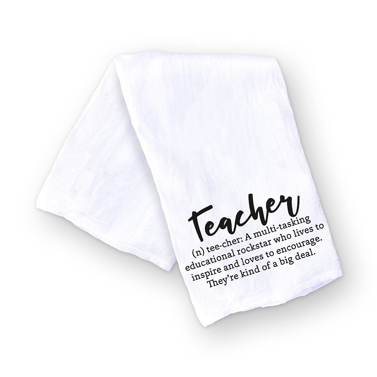 Handmade Teacher Kitchen Towel - Definition of a Teacher - 100% Cotton Hand Towel for Teacher Appreciation - 28x28 Inch Perfect Teacher Gifts from Student-Housewarming-Christmas Gift (Teacher)