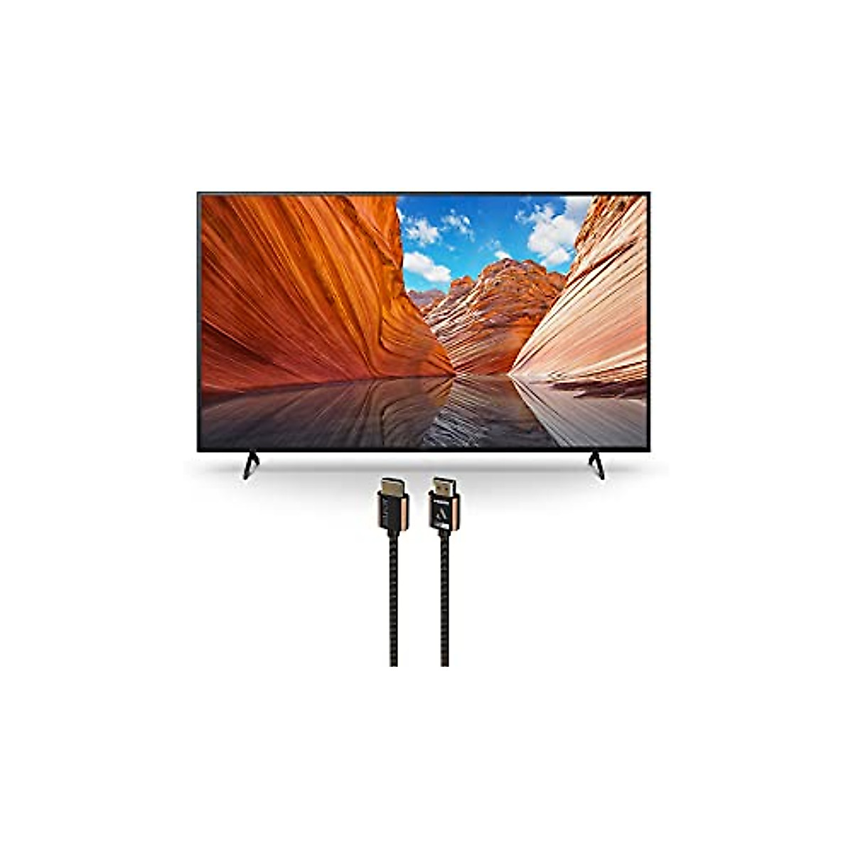 Sony KD55X80J 55" 4K High Dynamic Range Smart TV with a Austere 3S-4KHD2-2.5M III Series 4K HDMI Cable 2.5m Black (2021)(USED)
