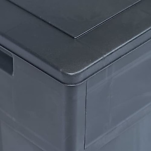 Tidyard Garden Storage Box Plastic Storage Container 84.5 Gal Deck Box Garden Tool Organization Black for Patio, Lawn, Poolside, Backyard, Outdoor Furniture 46.9in x 18.1in x 23.6in (L x W x H)