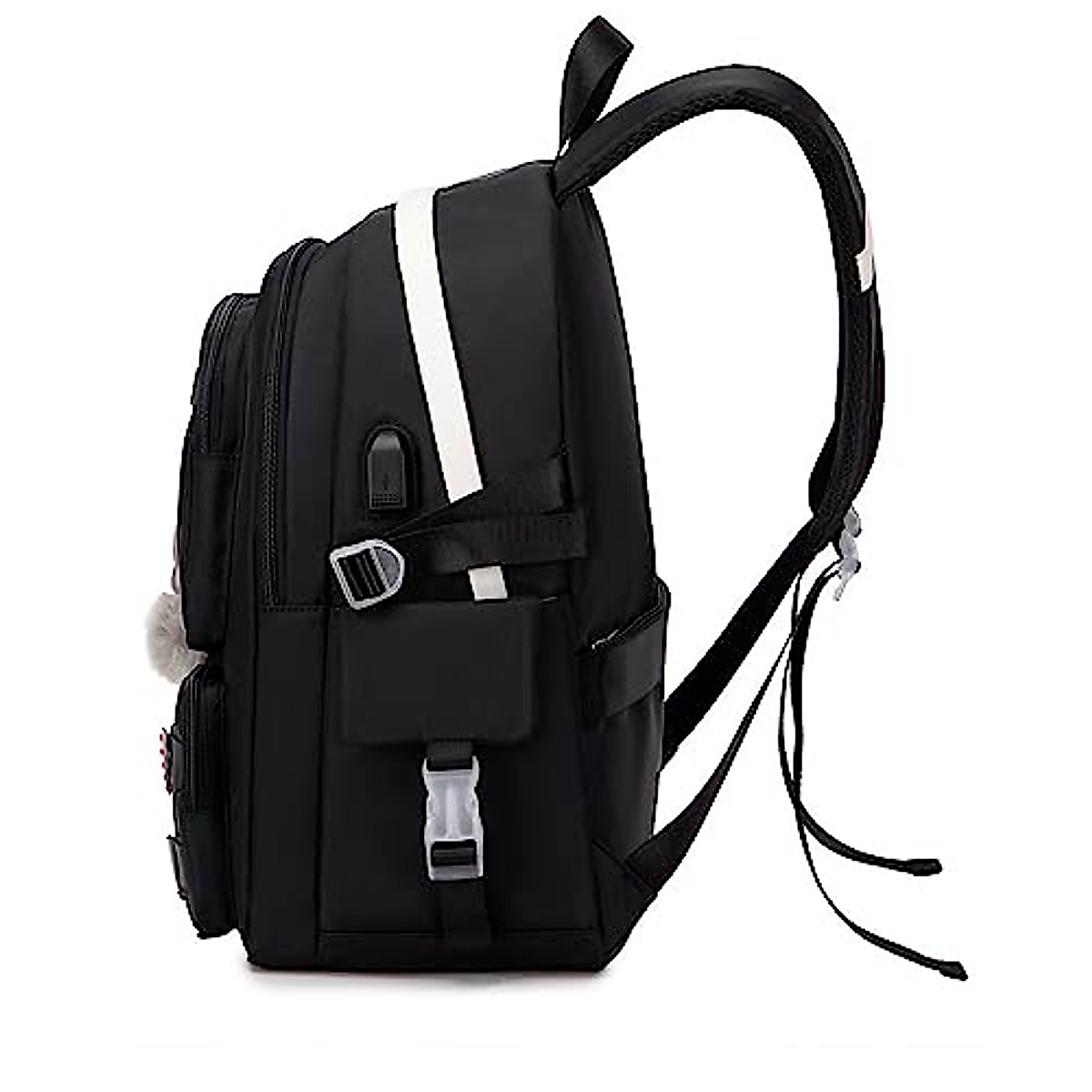 Teecho Waterproof Backpack Set for Teen Girls Cute Backpack Purse for Women Weeken Travel Rucksack Black