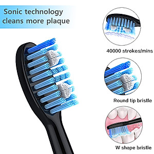 Lächen Electric Toothbrush Double Pack, Sonic Toothbrushes with 10 Brush Heads, 5 Modes, 2 Travel Cases, Smart Timer, 48000VPM, USB Rechargeable Toothbrush for Adults