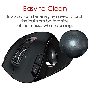 ELECOM EX-G Wired Trackball Mouse, Ergonomic, Thumb Control, Smooth Tracking Roller Ball, 6 Programmable Buttons, Tilt Scroll Computer Mice for PC Mac