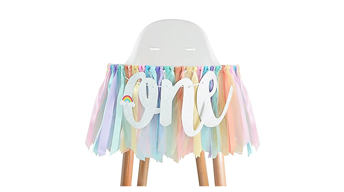 BEISHIDA First Birthday Rainbow High Chair Banner | Vibrant Party Decor