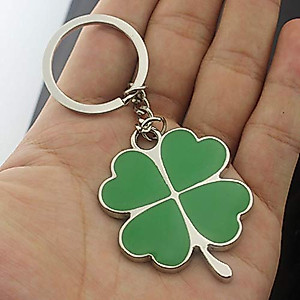 DOITOOL Four Leaf Clover Keychain Shamrock Keychain Keyring Charm Pendants, Lucky Key Chain St. Patricks Day Charms
