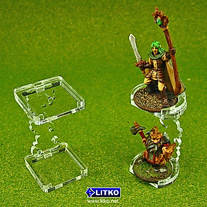 LITKO Flying Figure Stands | Levitating Character | Adventure Games | Compatioble with DND | 2 Pack | 25mm | (Round)