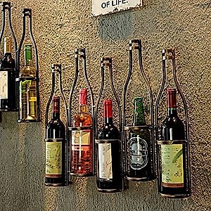 Gdrasuya10 Wall Wine Rack, 5 Bottles Wall-Mounted Wine Racks Wine Holder for Kitchen, Dining Room, Bar, LxWxH: 23.2x3.5x19.6inch, Bronze