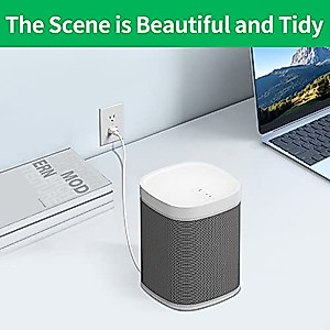 3-Foot Power Cord Extension Compatible with Sonos One, One SL and Play 1 Speakers Power Cable Replacement AC Power Cord - Power Supply Cable - White