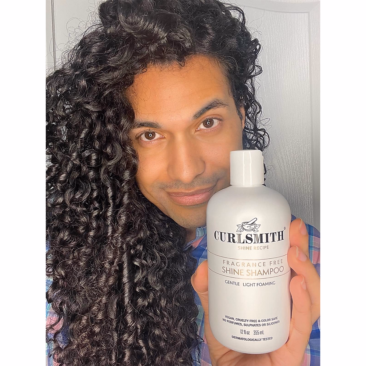 CURLSMITH - Shine Shampoo, Gentle, Sensitive, Fragrance Free Cleanser for All Curl and Hair Types, Vegan (12 fl oz)